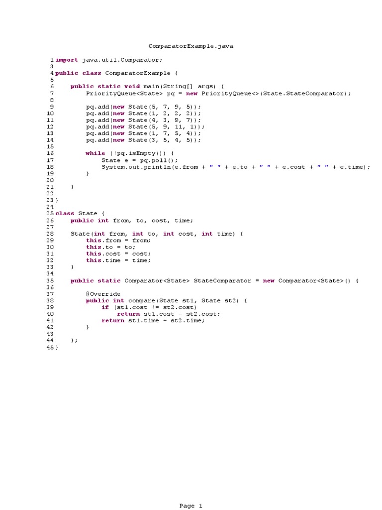 Comparator Example | PDF