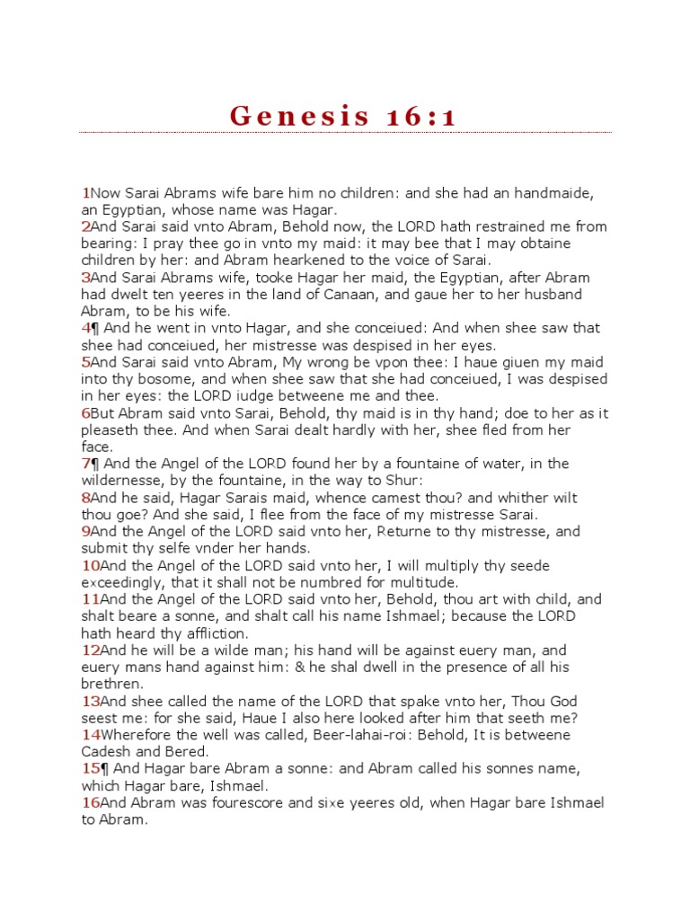Hagar and Ishmael: Genesis 16 Explained | PDF