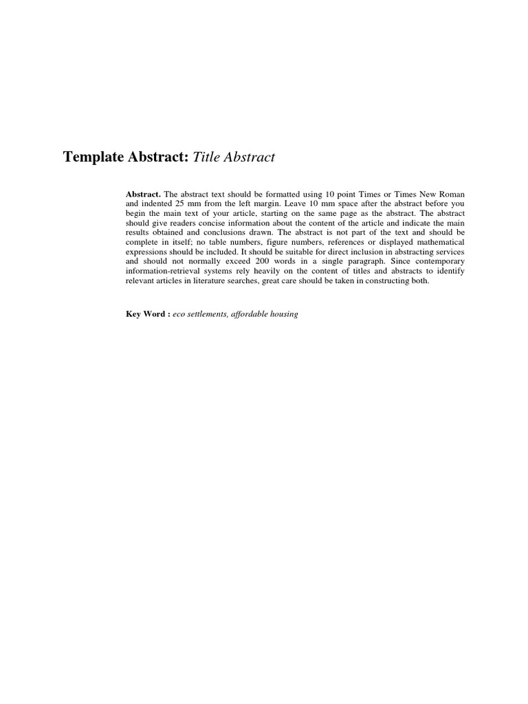 Eco-friendly Affordable Housing Abstract Template | PDF