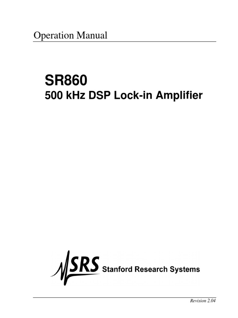 SR860 Operations Manual | PDF | Analog To Digital Converter | Hertz