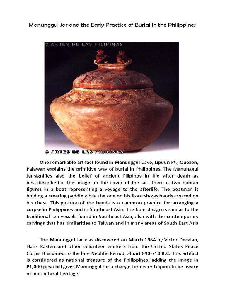 Manunggul Jar and The Early Practice of Burial in The Philippines | PDF ...