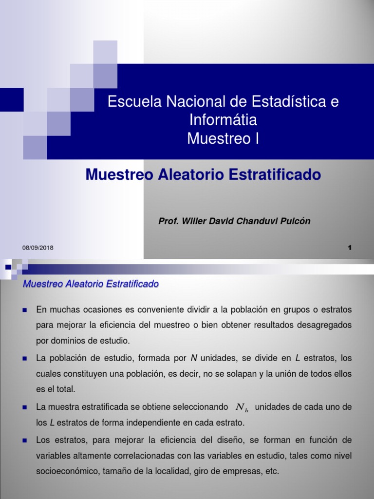 Muestreo Estratificado | PDF | Muestreo (Estadísticas) | Estimador