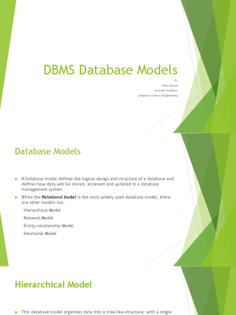 Overview of DBMS Database Models | PDF | Relational Database ...