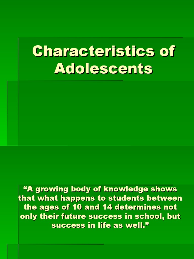 Characteristics of Adolescence Explained | PDF | Adolescence | Identity ...