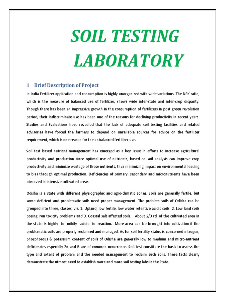 Soil Testing Laboratory | PDF | Fertilizer | Soil Fertility