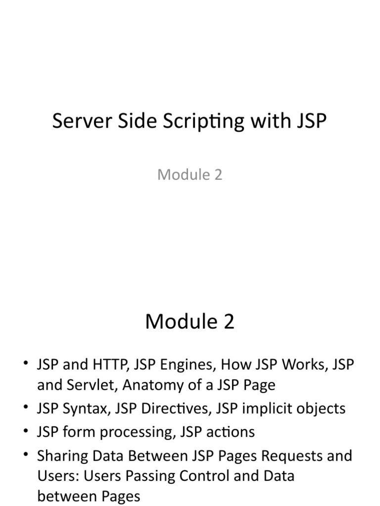 Server Side Scripting With Jsp Pdf Java Server Pages Java Servlet 8385