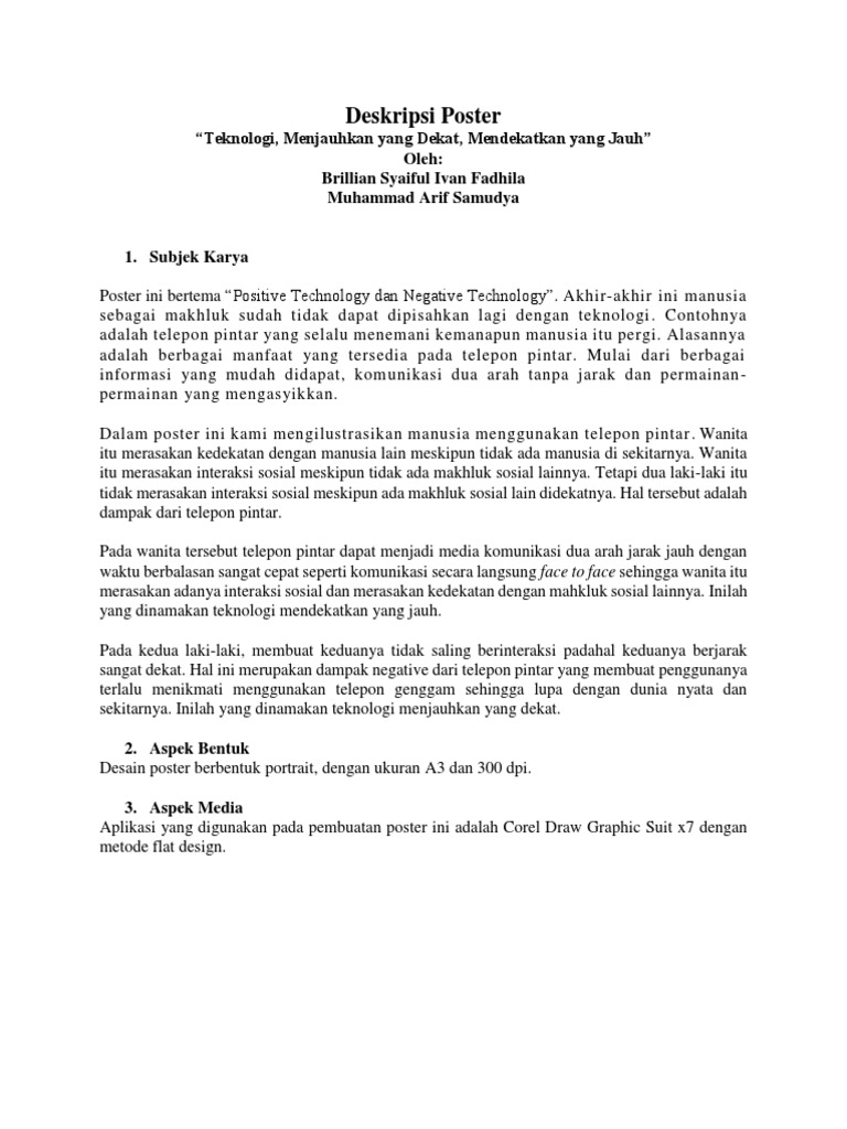 Contoh Deskripsi Poster | PDF