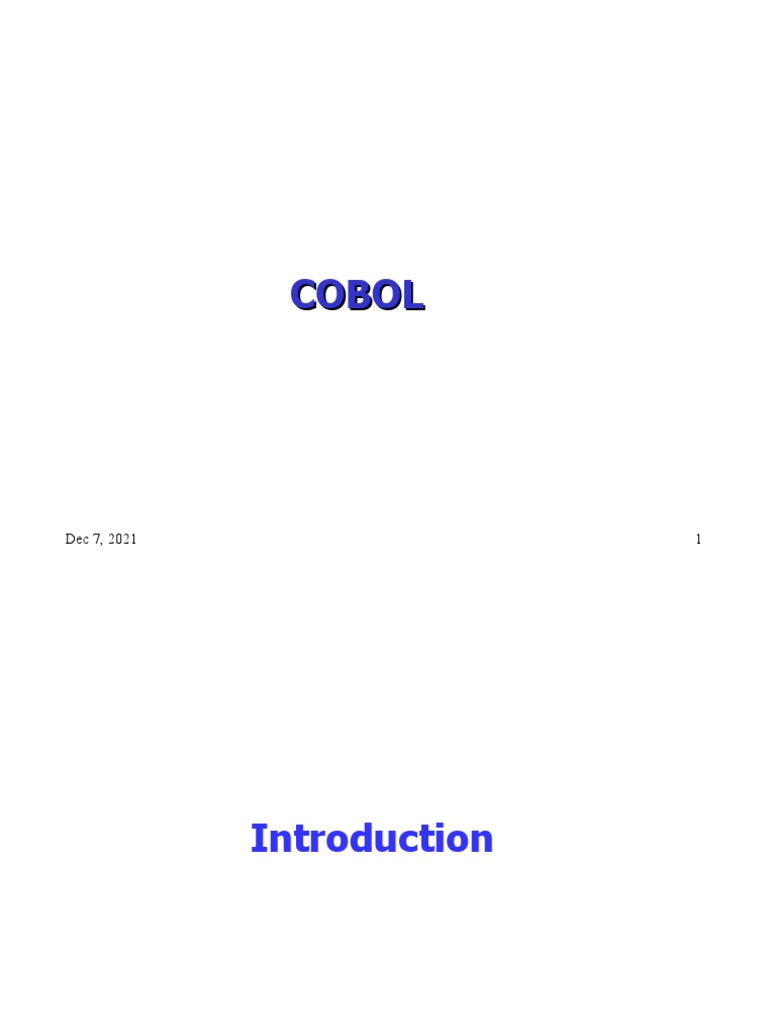 Cobol | PDF | Software Engineering | Integer (Computer Science)