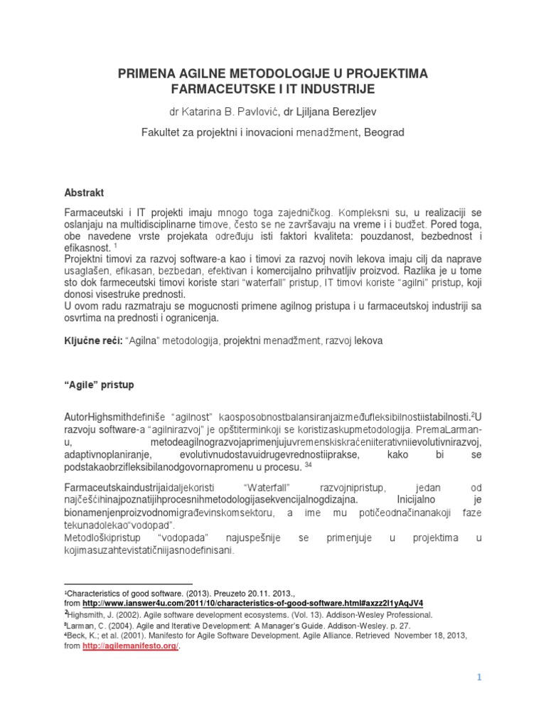 Pharmaceutical and Software Development Projects | PDF | Agile Software ...