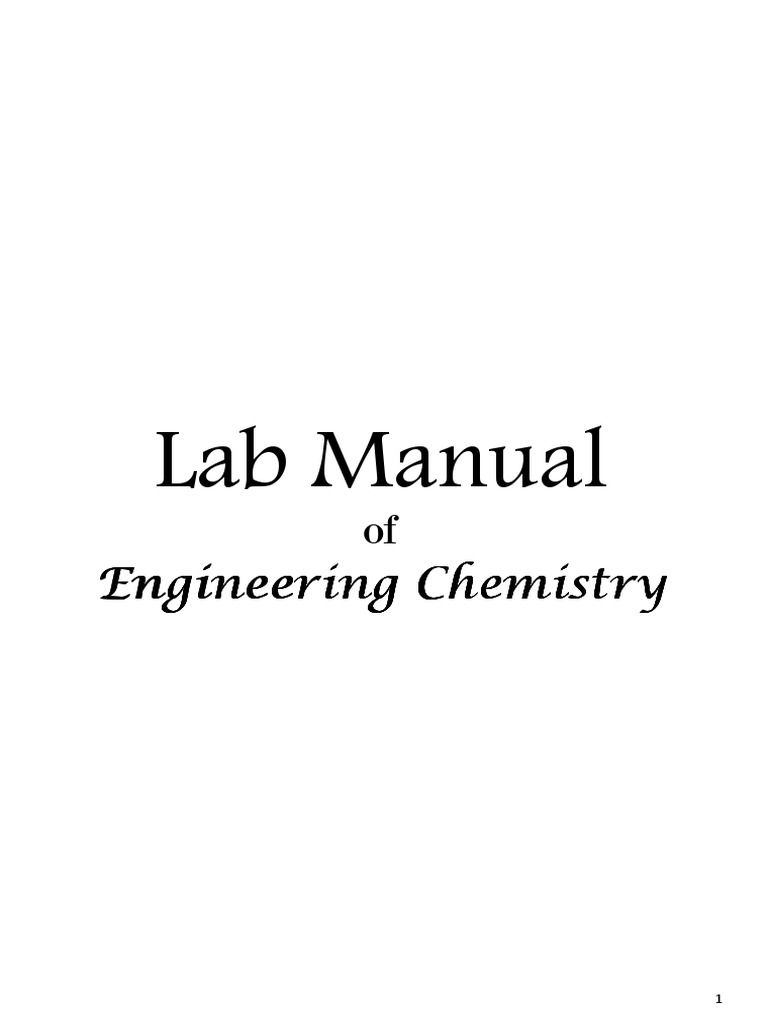 Engineering Chemistry Lab Manual | PDF | Titration | Chemistry