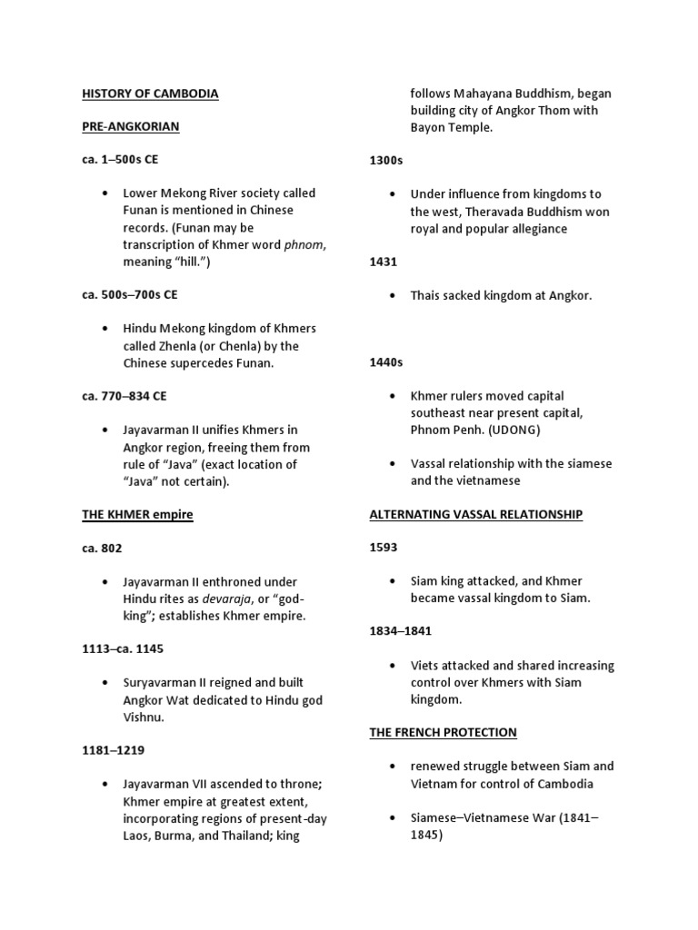 Cambodia Handout | PDF | Cambodia | Khmer Rouge