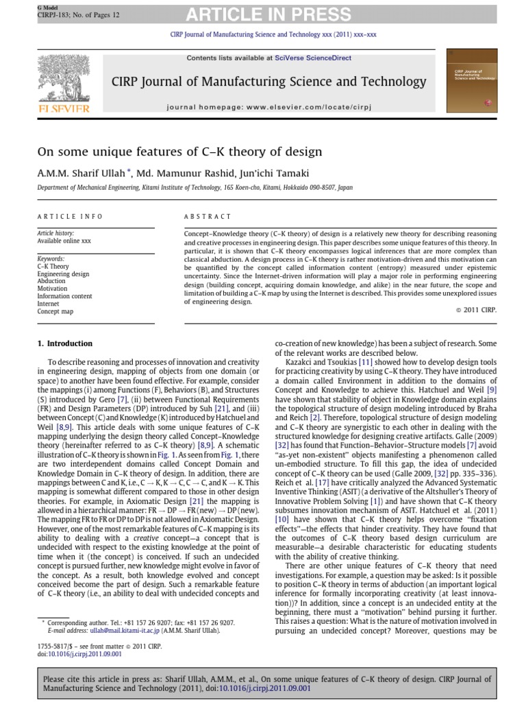Cirp Journal of Manufacturing Science and Technology: A.M.M. Sharif ...