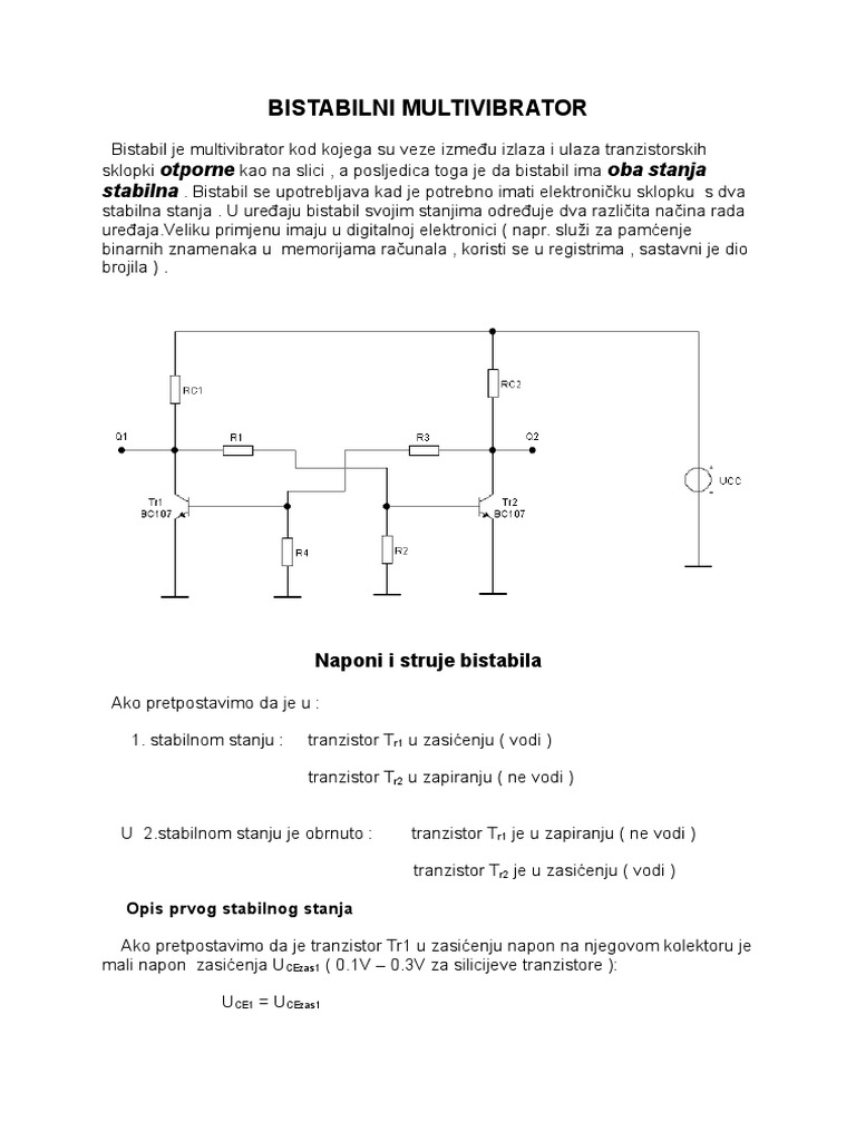 Bistabilni Multivibrator | PDF