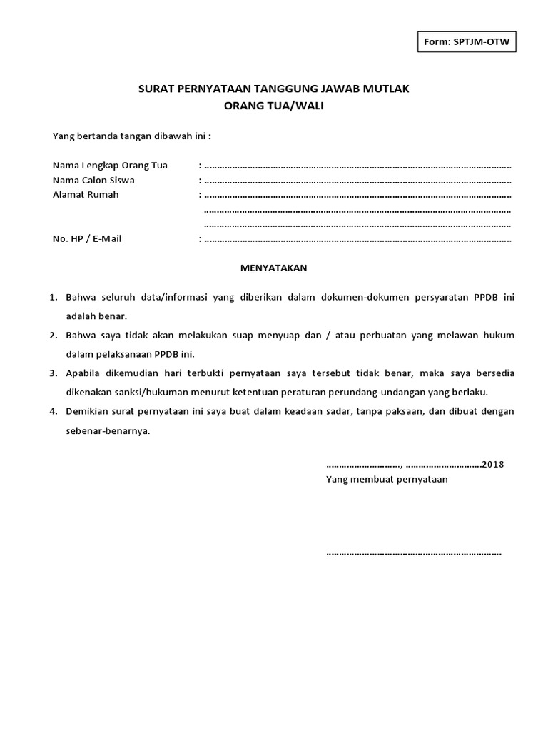 Form SPTJM Otw | PDF
