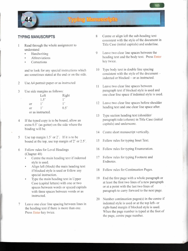 Typing Manuscript Guide | PDF | Paragraph | Typography