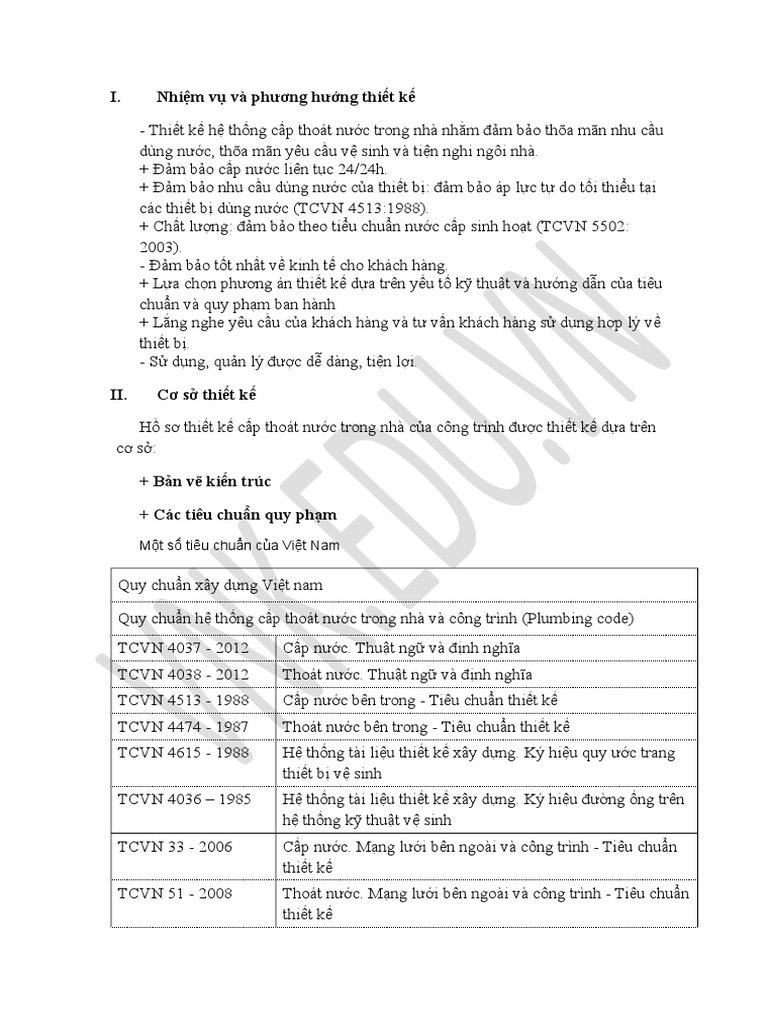 VNK - Tai Lieu Giao Trinh Phan He Thong Cap Thoat Nuoc - Nha Dan | PDF