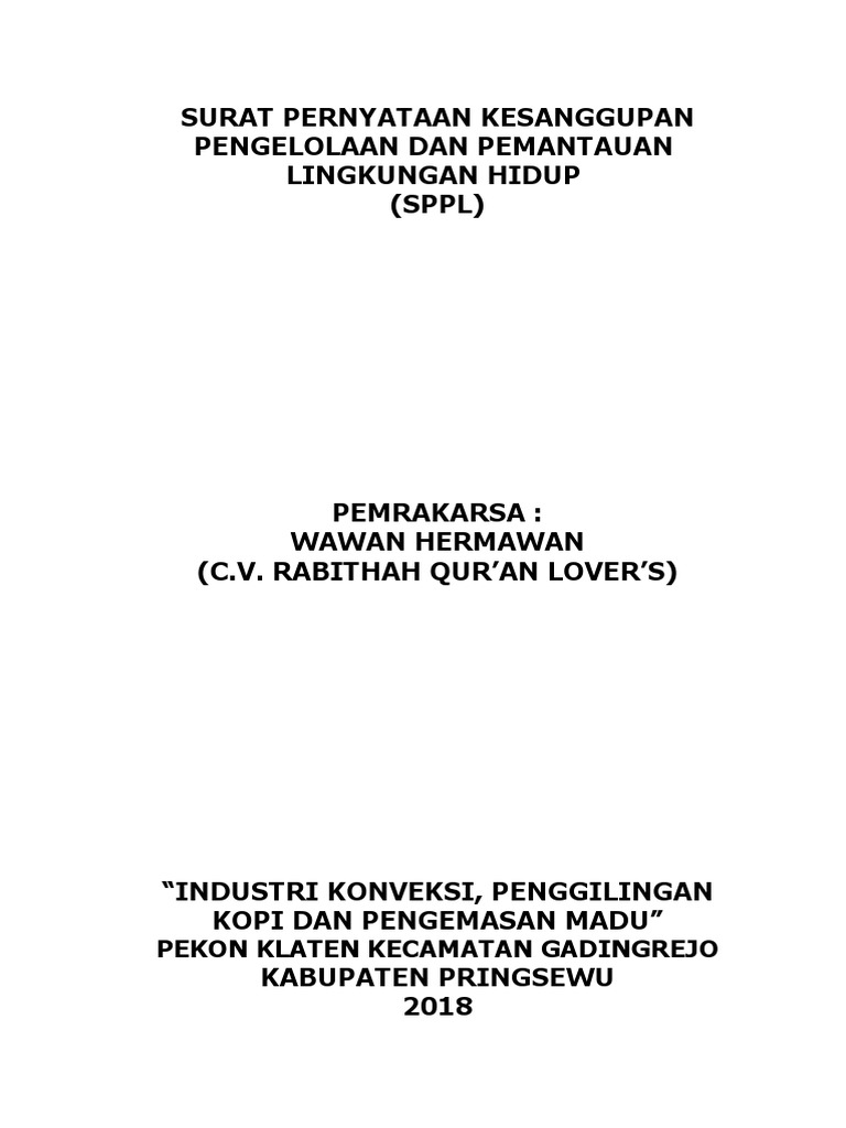 Konveksi CV RQL Wawan | PDF
