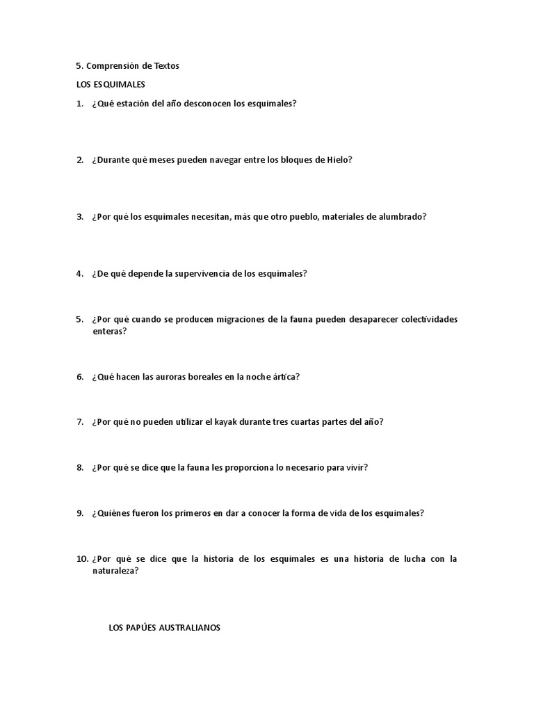 Preguntas Comprensión de Textos Prolec-Se | PDF