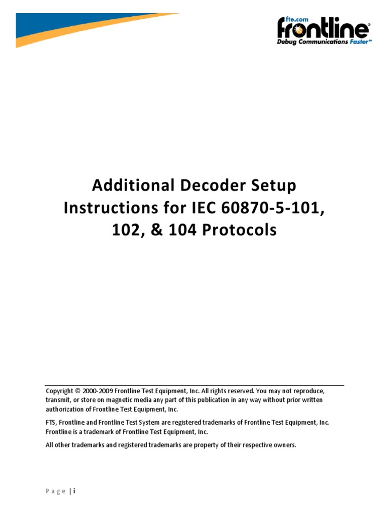 Additional Setup Instructions For IEC 60870-5-101, 102, and 104 ...