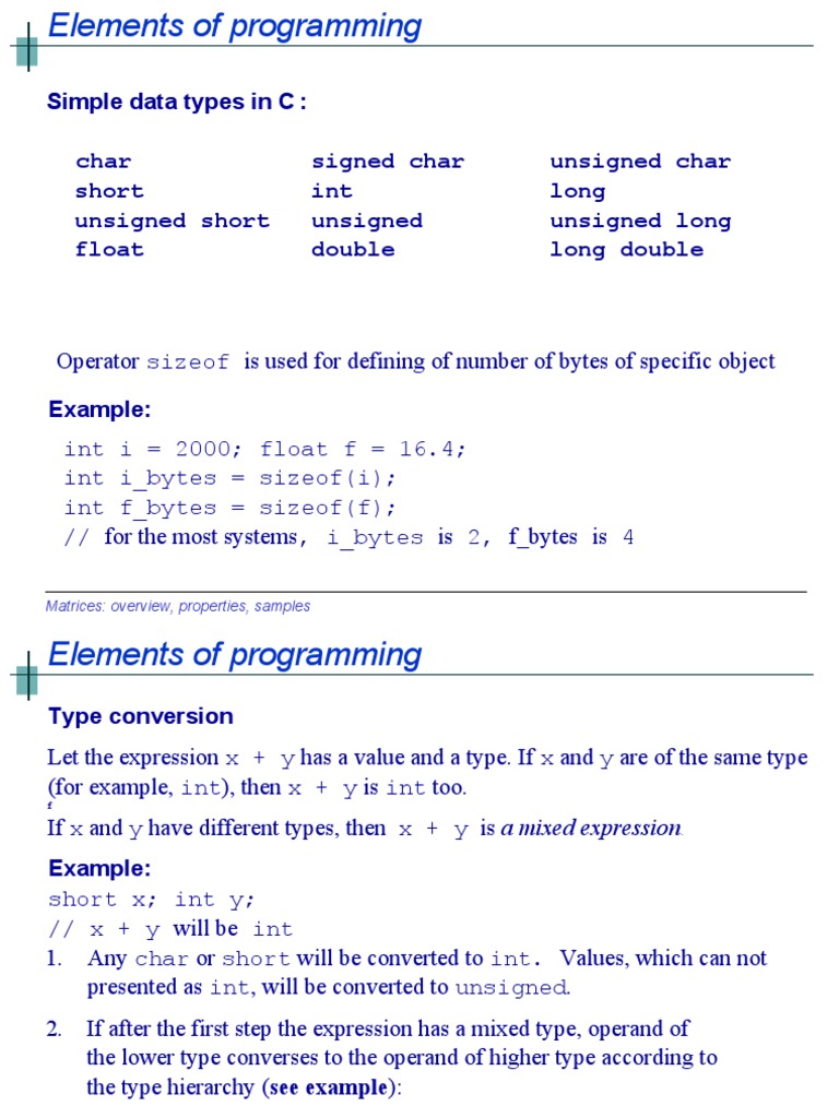 L02 Elements of Programming | PDF | Pointer (Computer Programming ...