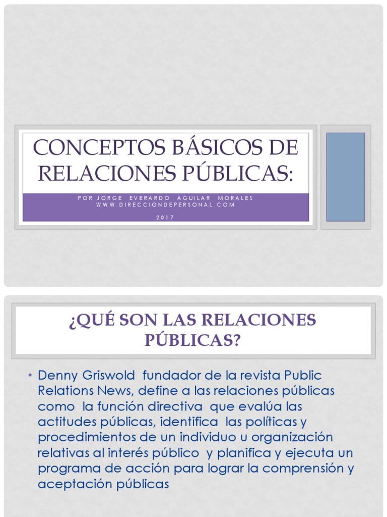 Conceptos Basicos Relaciones Publicas | PDF | Relaciones públicas | Planificación