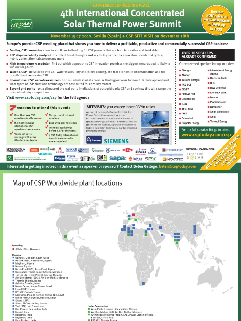 CSP World Map | Download Free PDF | Solar Power | Sustainable Energy