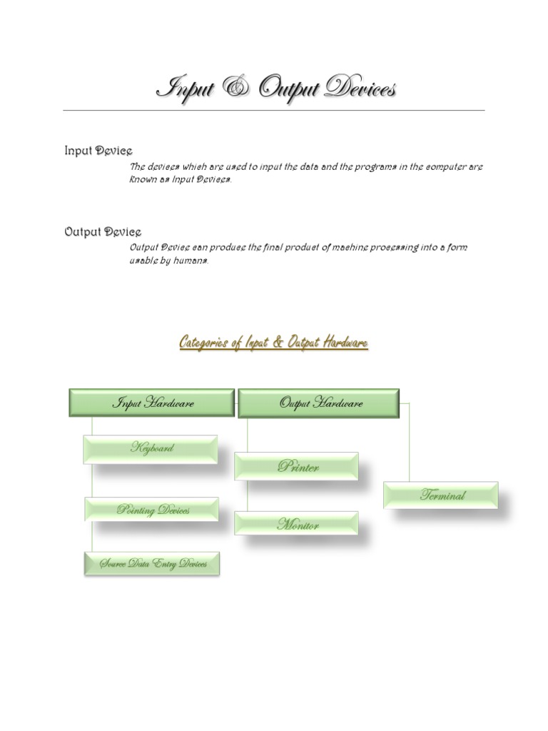 Input & Output Devices | PDF | Input/Output | Printer (Computing)