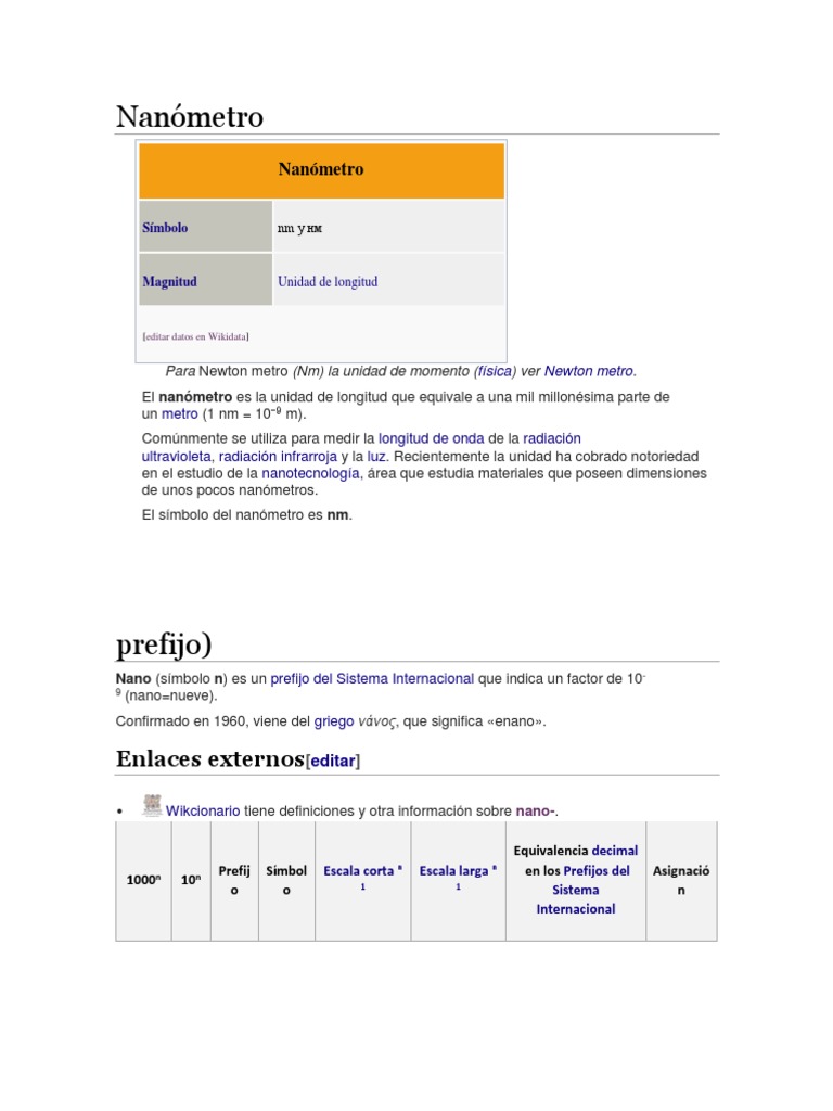 Nanómetro | PDF | Nanometro | Observación científica