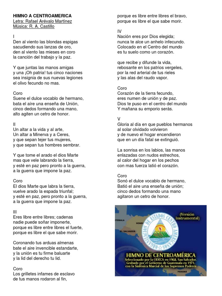 Himno A Centroamerica | PDF
