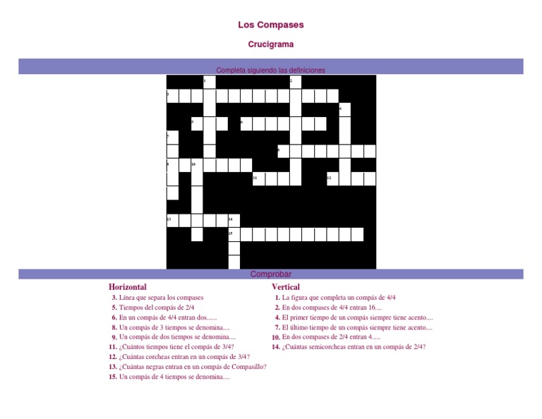 CRUSIGRAMA Los Compases | PDF
