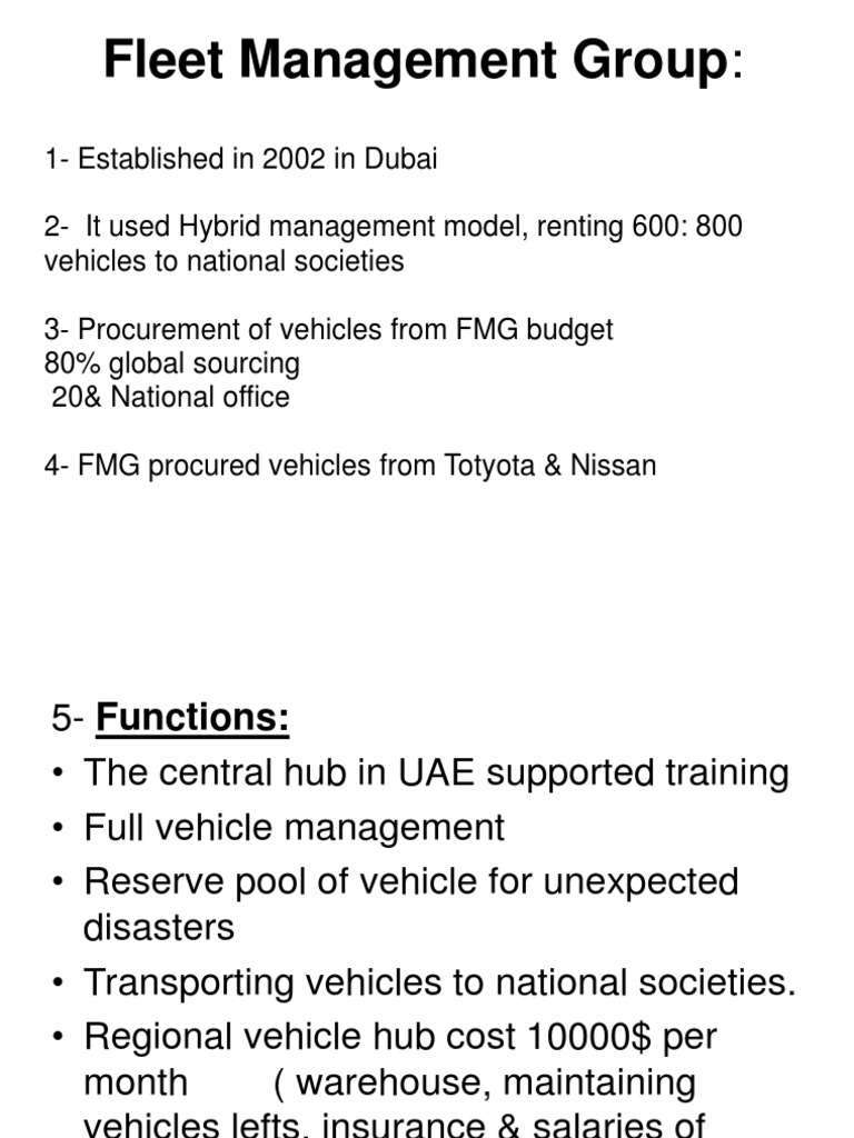 Fleet Management Group | PDF