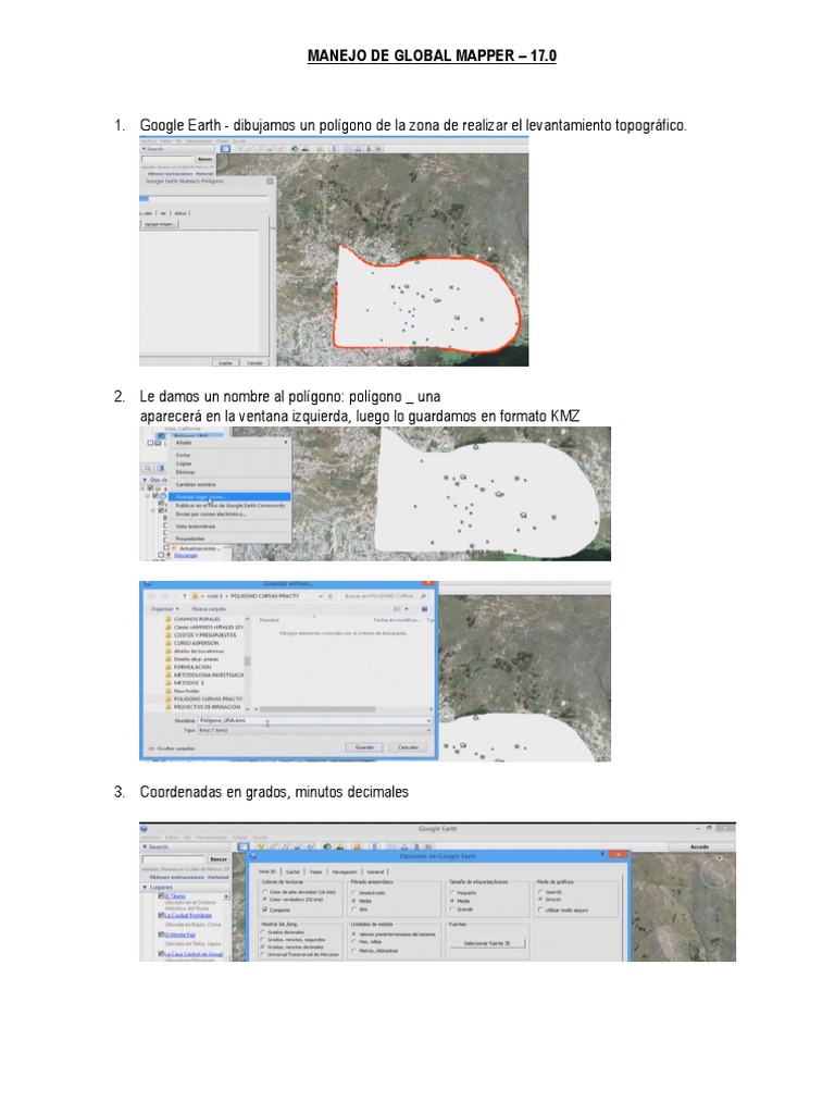 Exportación KMZ en Global Mapper 17.0 | PDF