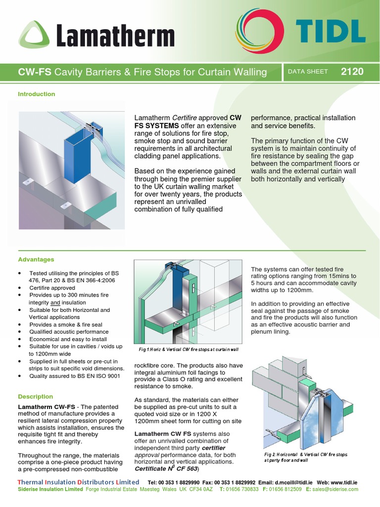 CW-FS Cavity Barriers & Fire Stops For Curtain Walling 2120 | PDF ...