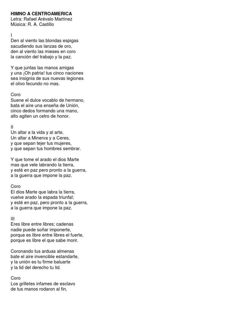 Himno A Centroamerica | PDF | Civilización maya | Multiculturalismo