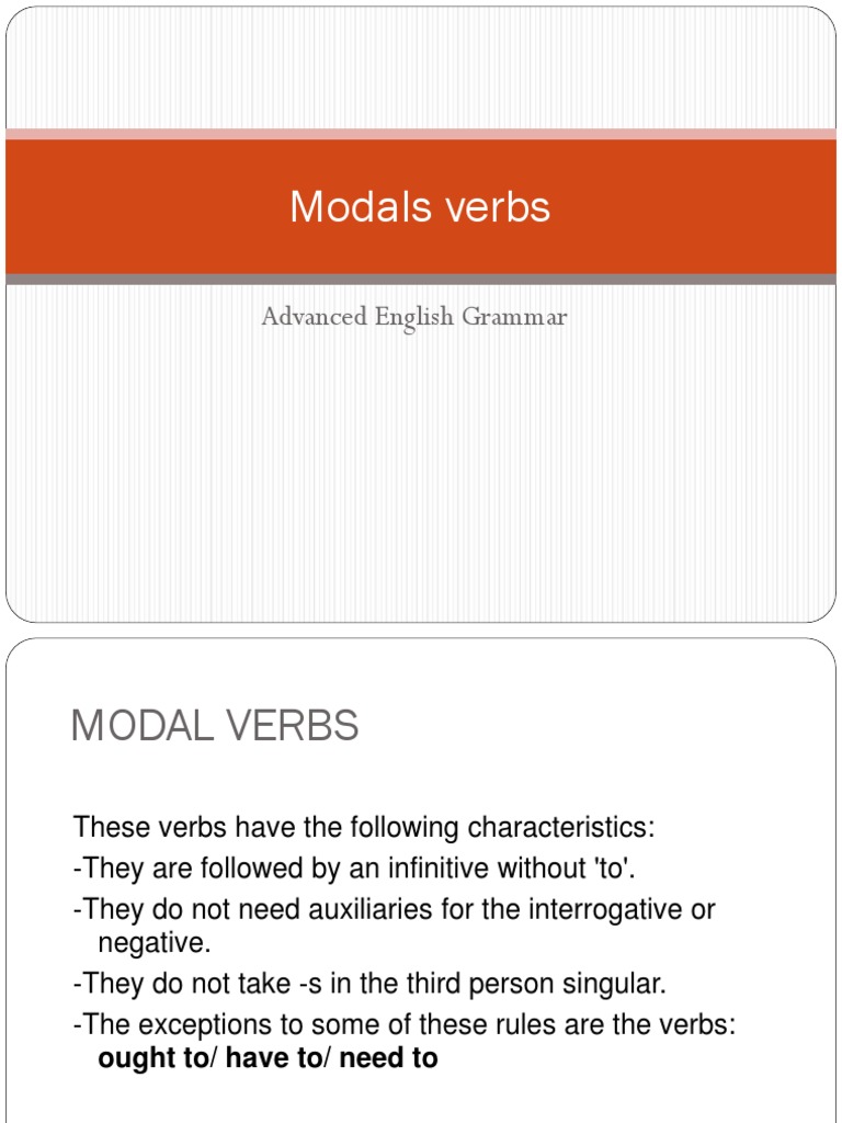 Modals Verbs | PDF | Grammatical Conjugation | Verb