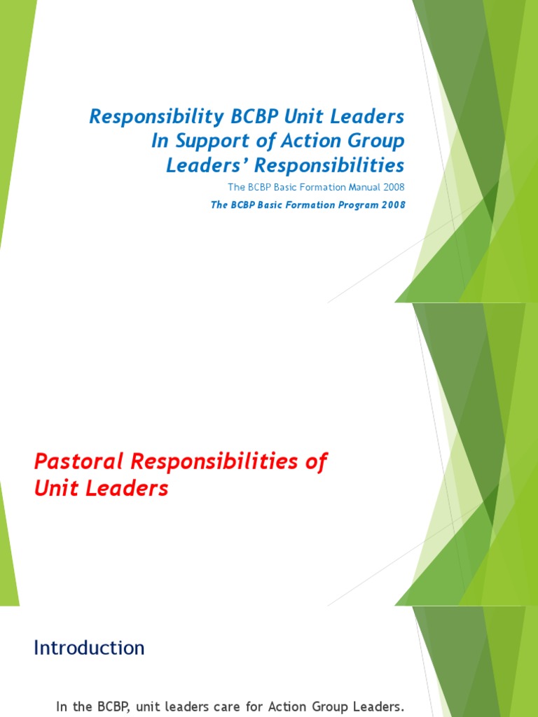 Responsibility BCBP Unit Leaders | PDF | Prayer | Cognition