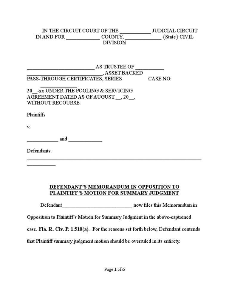 2018-01-16 Defendant's Memorandum in Opposition To Plaintiffs Motion For Summary Judgment | PDF ...