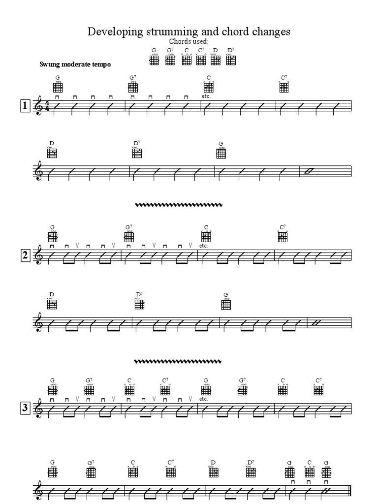 Strumming Patterns and Chord Changes | PDF