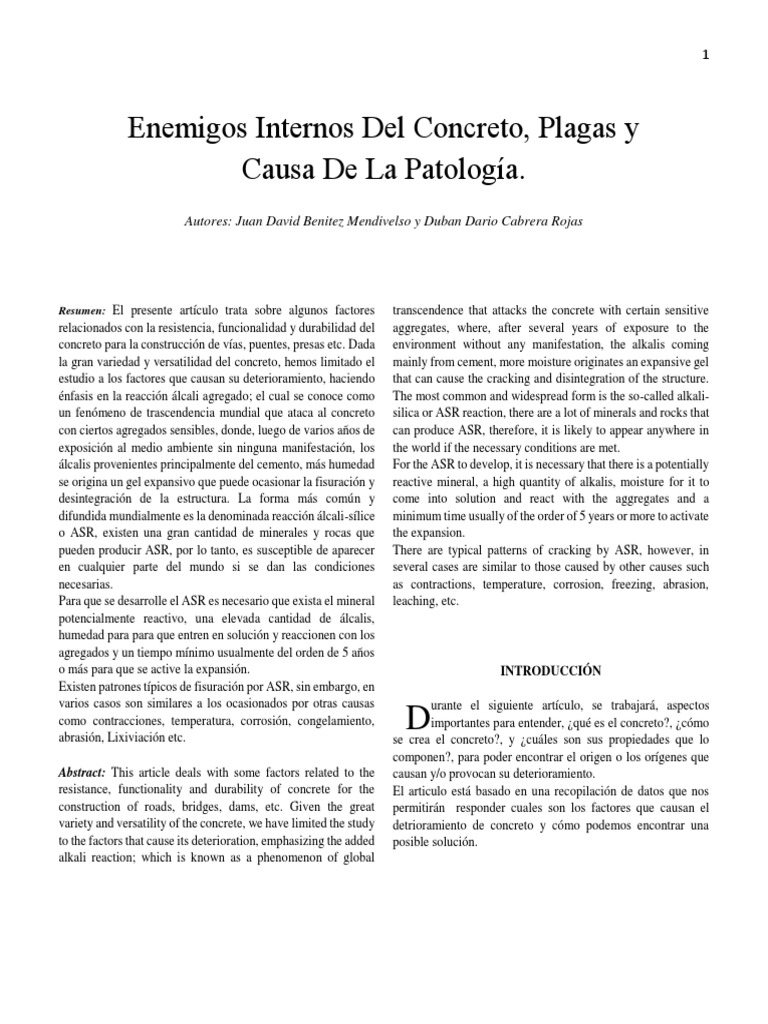 Enemigos Internos Y Externos Del Concreto Finalizado | PDF | Hormigón ...