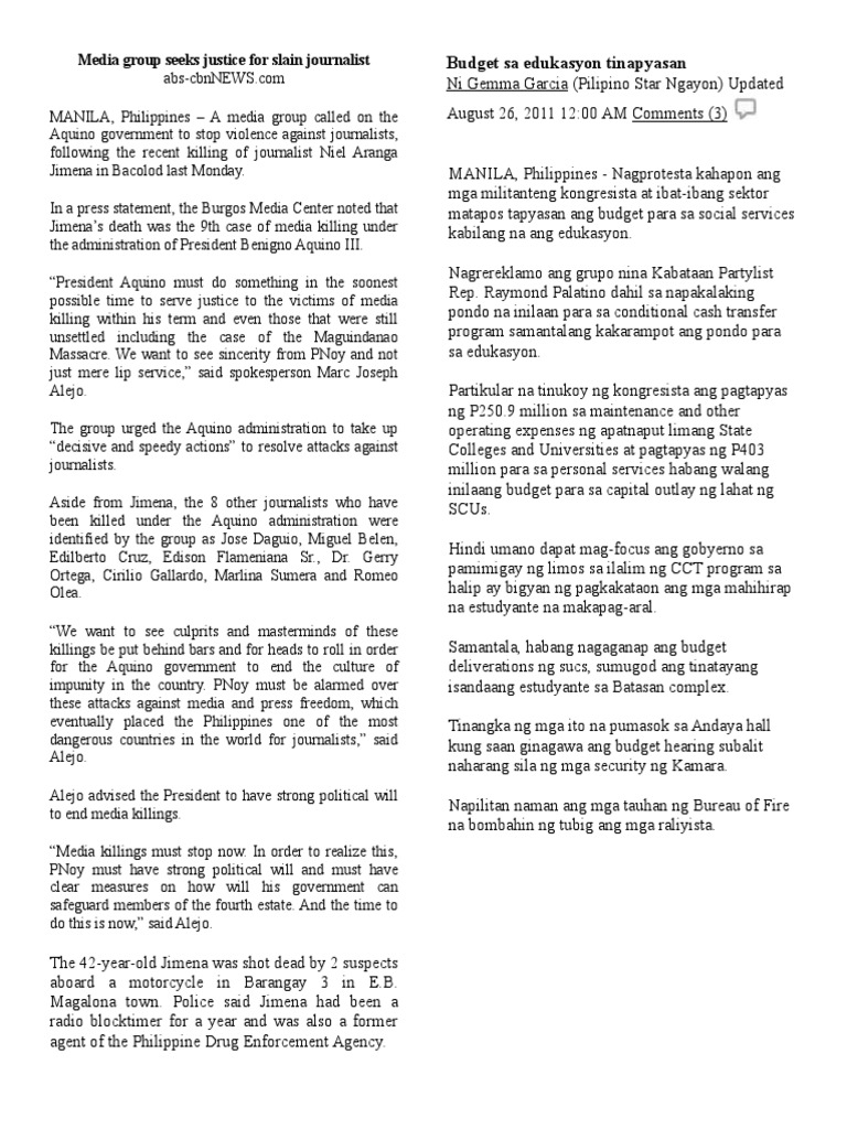 Feature - Eng & Fil | PDF | Benigno Aquino Iii | Philippines