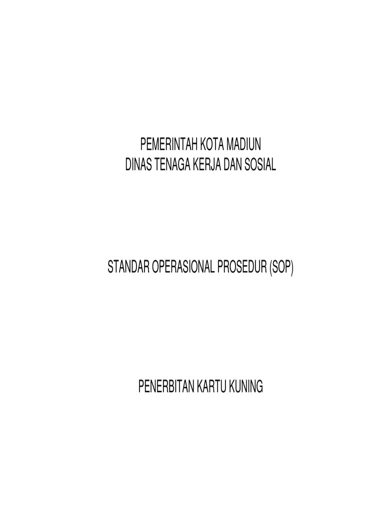 Form SOP Kartu Kuning 1 | PDF