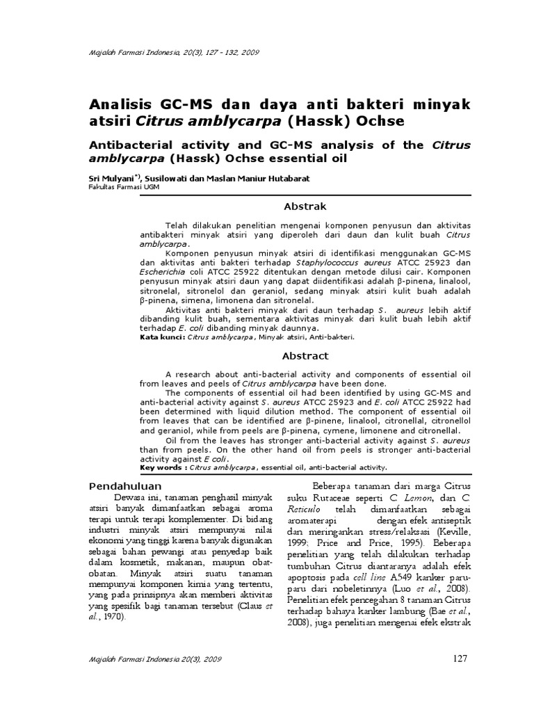 Jurnal GC MS PDF | PDF