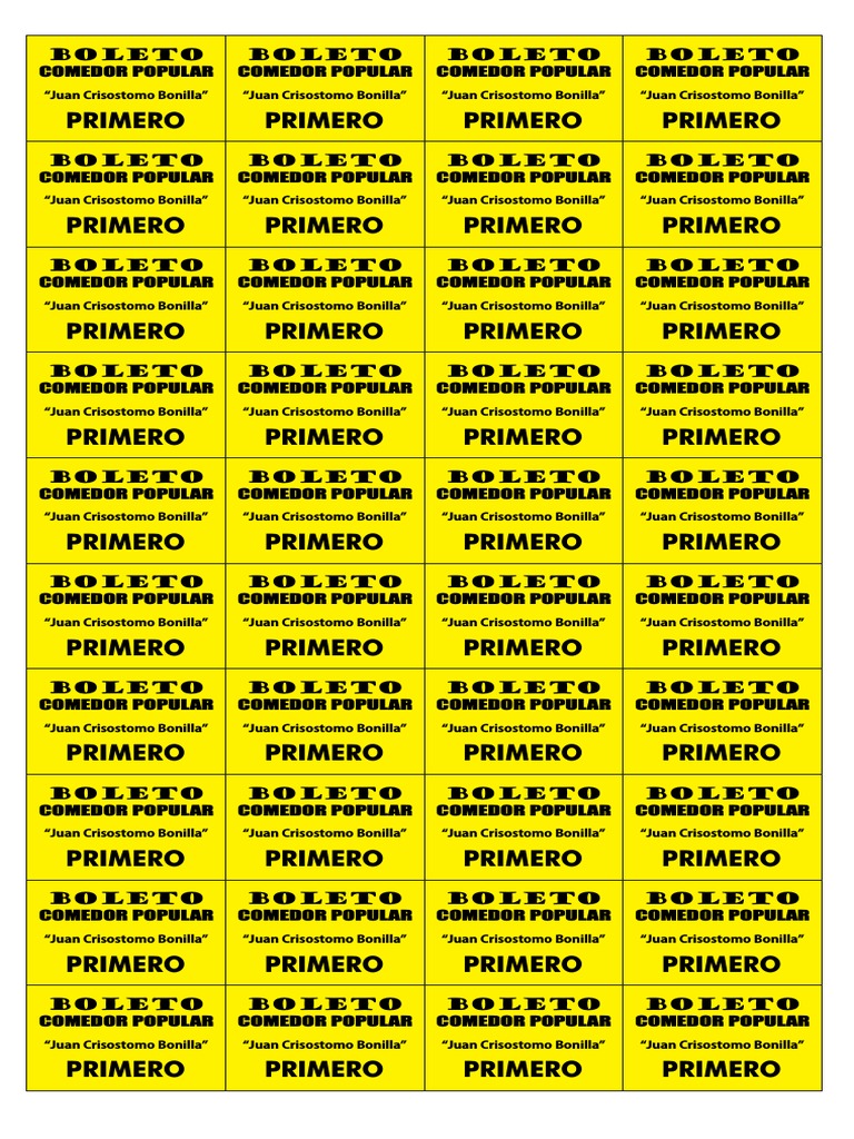 Boletos Comedor | PDF