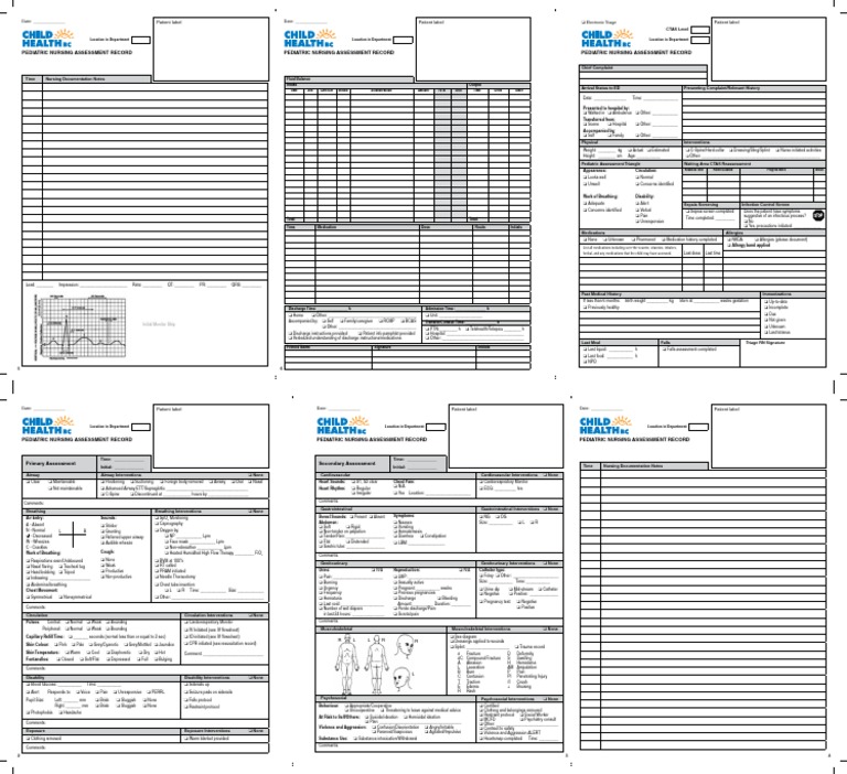 2018-04-09 Pediatric Emergency Nursing Assessment Record Form | PDF ...