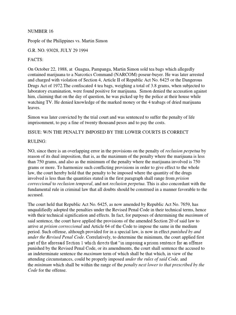 Correccional To Reclusion Temporal, and Not Reclusion Perpetua. This Is ...