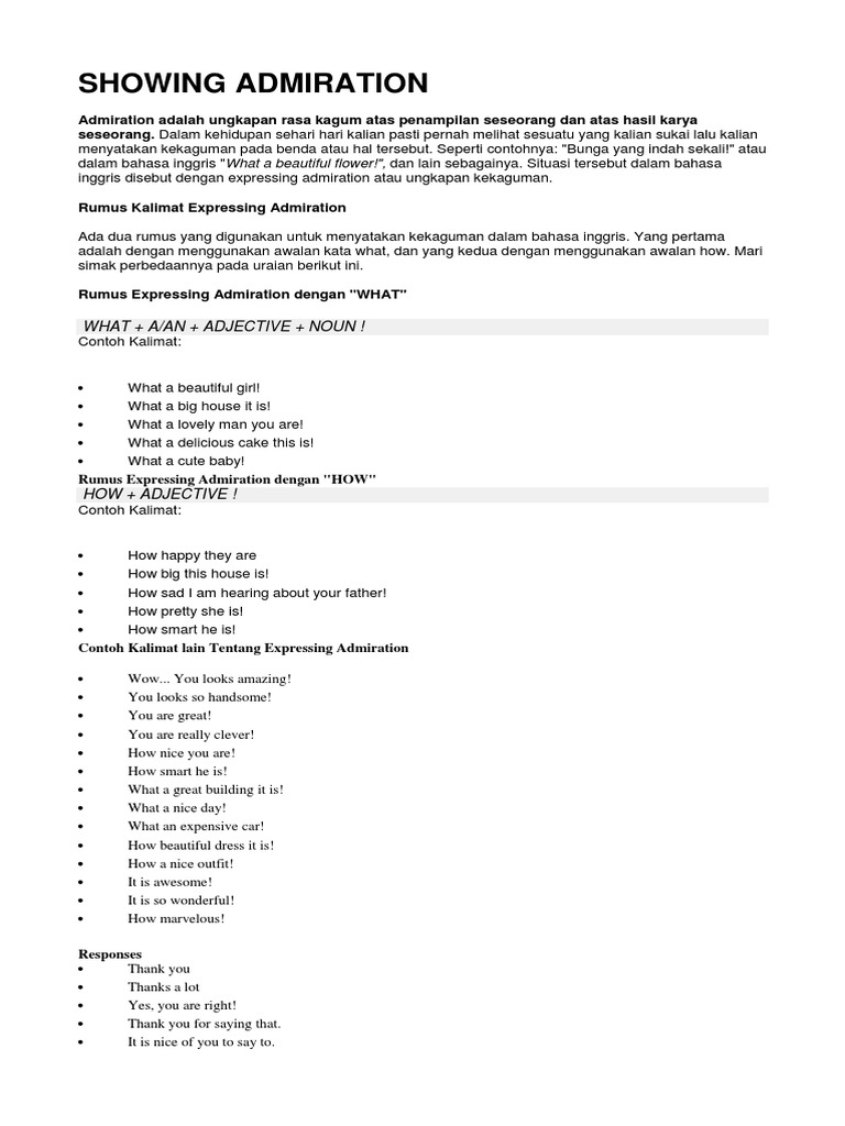 Expressions of Admiration in English | PDF | Linguistic Typology ...