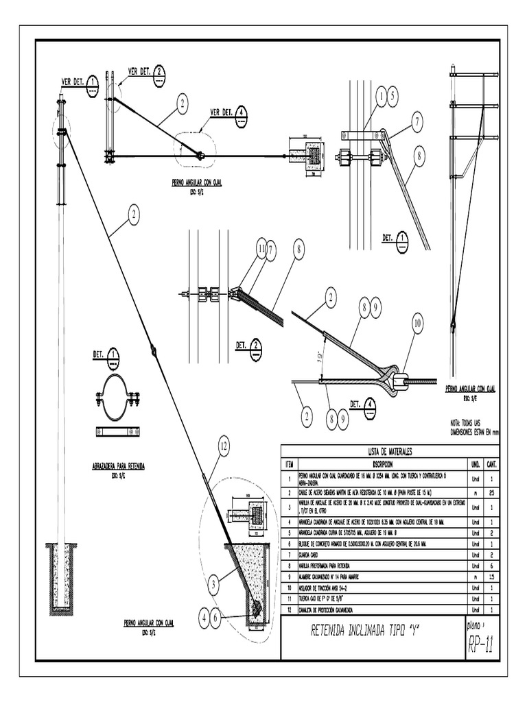 Retenida Inclinada Tipo - A4 | PDF