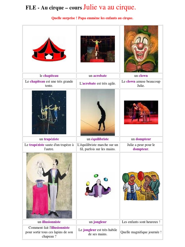 FLE - Au Cirque | PDF