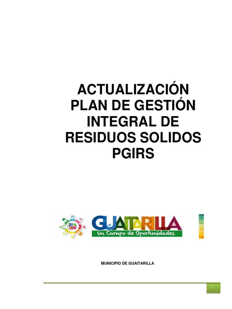 Pgirs Guaitarilla | PDF | Residuos | Vertedero