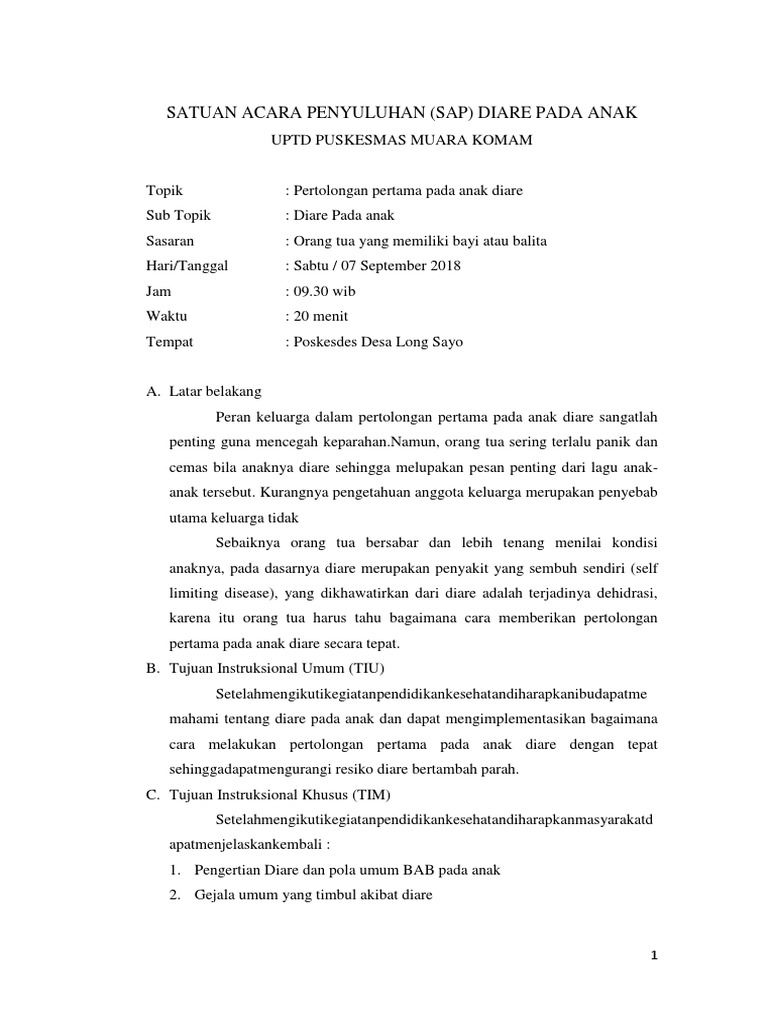 SAP Diare Anak | PDF